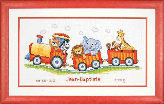 Animal Train Birth Sampler Cross Stitch Kit By Vervaco – The Happy ...